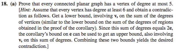 Solved 18. (a) Prove that every connected planar graph has a | Chegg.com