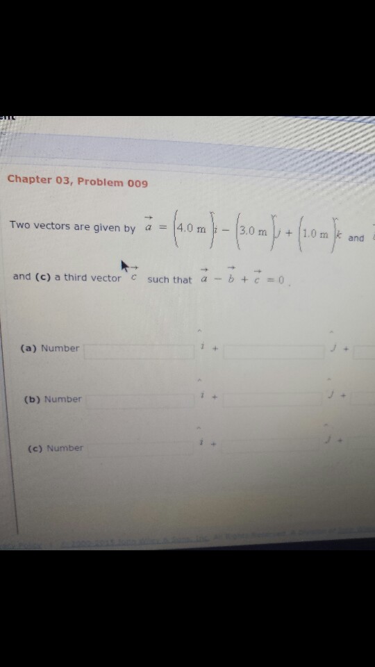 Solved Chapter 03, Problem 009 Two vectors are given by a = | Chegg.com
