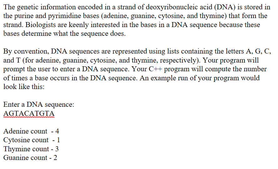 Solved The genetic information encoded in a strand of | Chegg.com