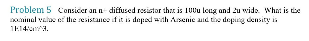 Solved Problem 5 Consider an nt diffused resistor that is | Chegg.com