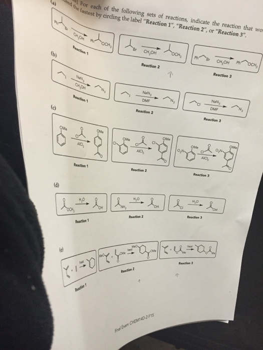 Solved For each of the following sets of reactions, indicate | Chegg.com