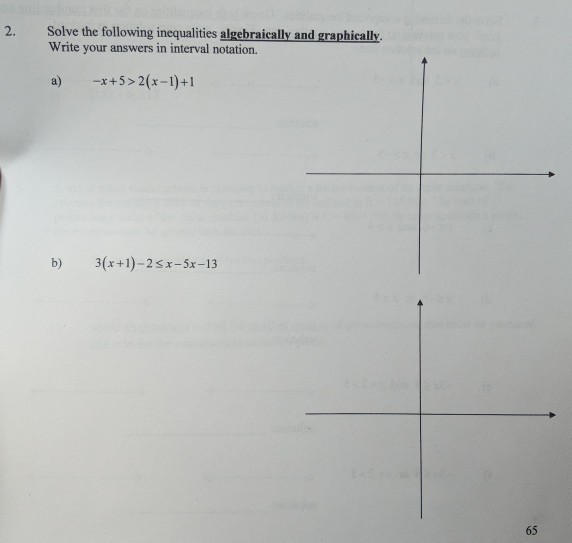 Solved Solve the following inequalities algebraically and | Chegg.com Solved Solve the following inequalities algebraically and | Chegg.com
