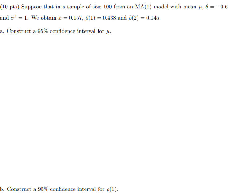 Solved (10 pts) Suppose that in a sample of size 100 from an | Chegg.com