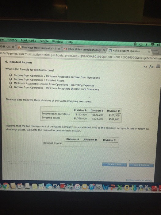Solved What is the formula for residual income? Income from | Chegg.com