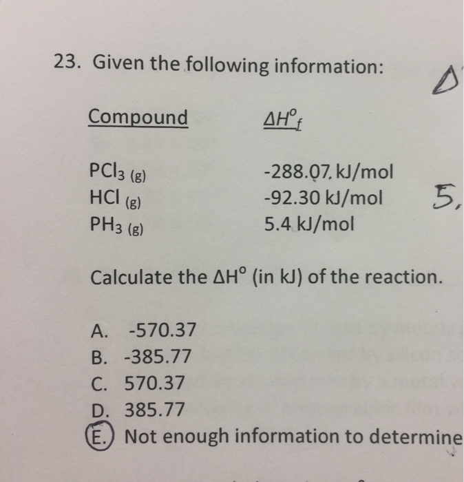 Solved Given the following information: Calculate the Delta | Chegg.com