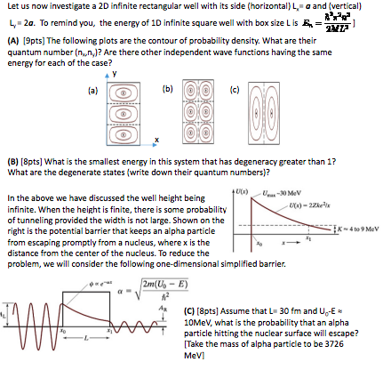Let us now investigate a 2D infinite rectangular well | Chegg.com