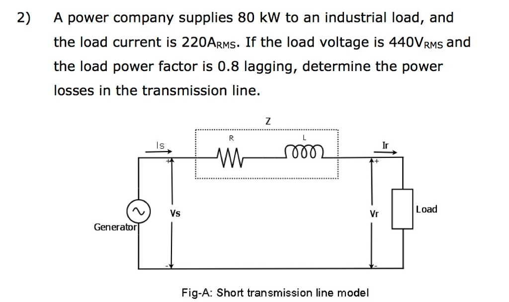 Solved A power company supplies 80 kW to an industrial load, | Chegg.com