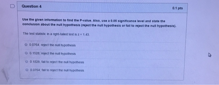 Solved Use the given information to find the P-value Alto, | Chegg.com