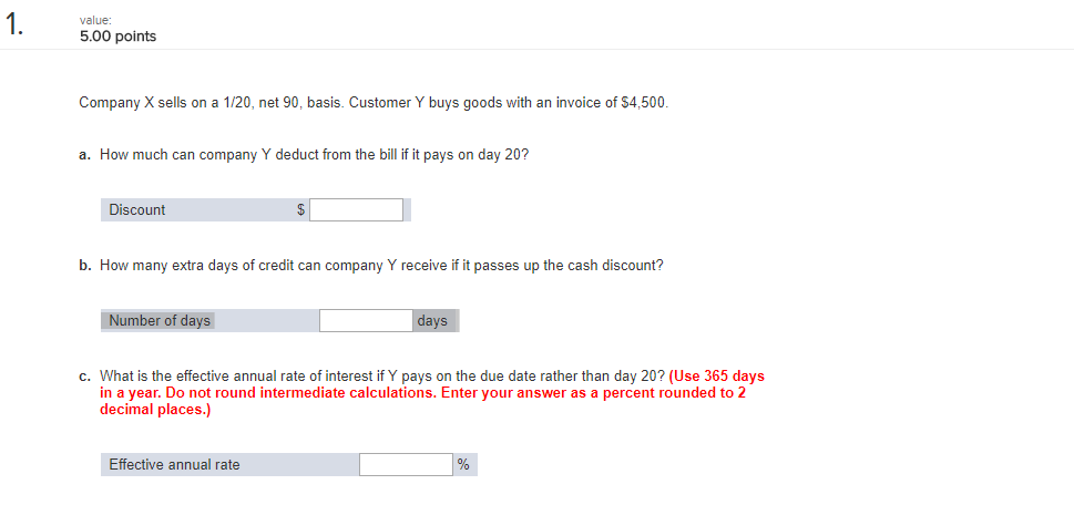 Solved Company X sells on a 1/20, net 90, basis. Customer Y | Chegg.com