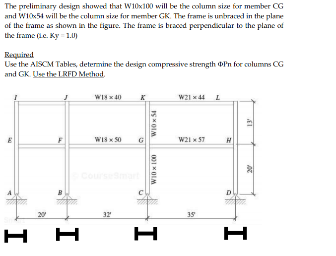 Solved The preliminary design showed that W10x100 will be | Chegg.com
