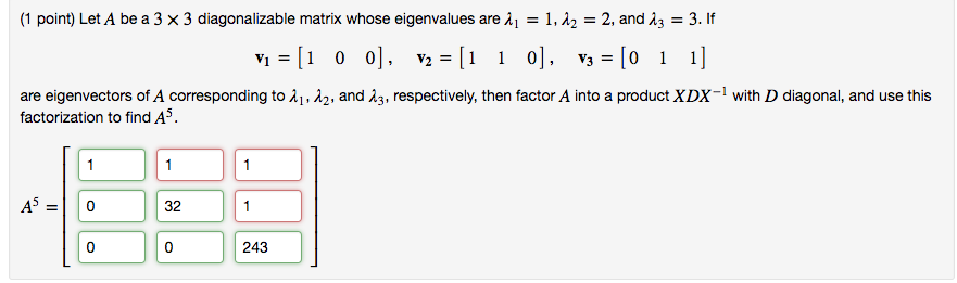 Solved Let A be a 3 times 3 diagonalizable matrix whose | Chegg.com