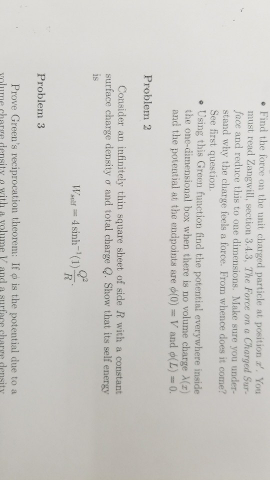 Solved . Find the force on the unit charged particle at | Chegg.com