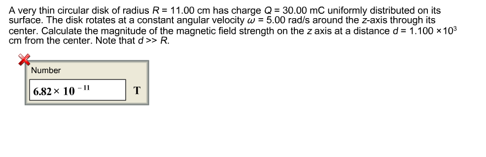 Solved A very thin circular disk of radius R = 11.00 cm has | Chegg.com