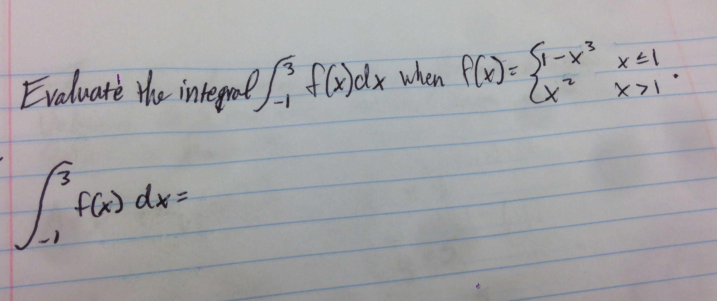 Solved Evaluate the integral f(x)dx = | Chegg.com