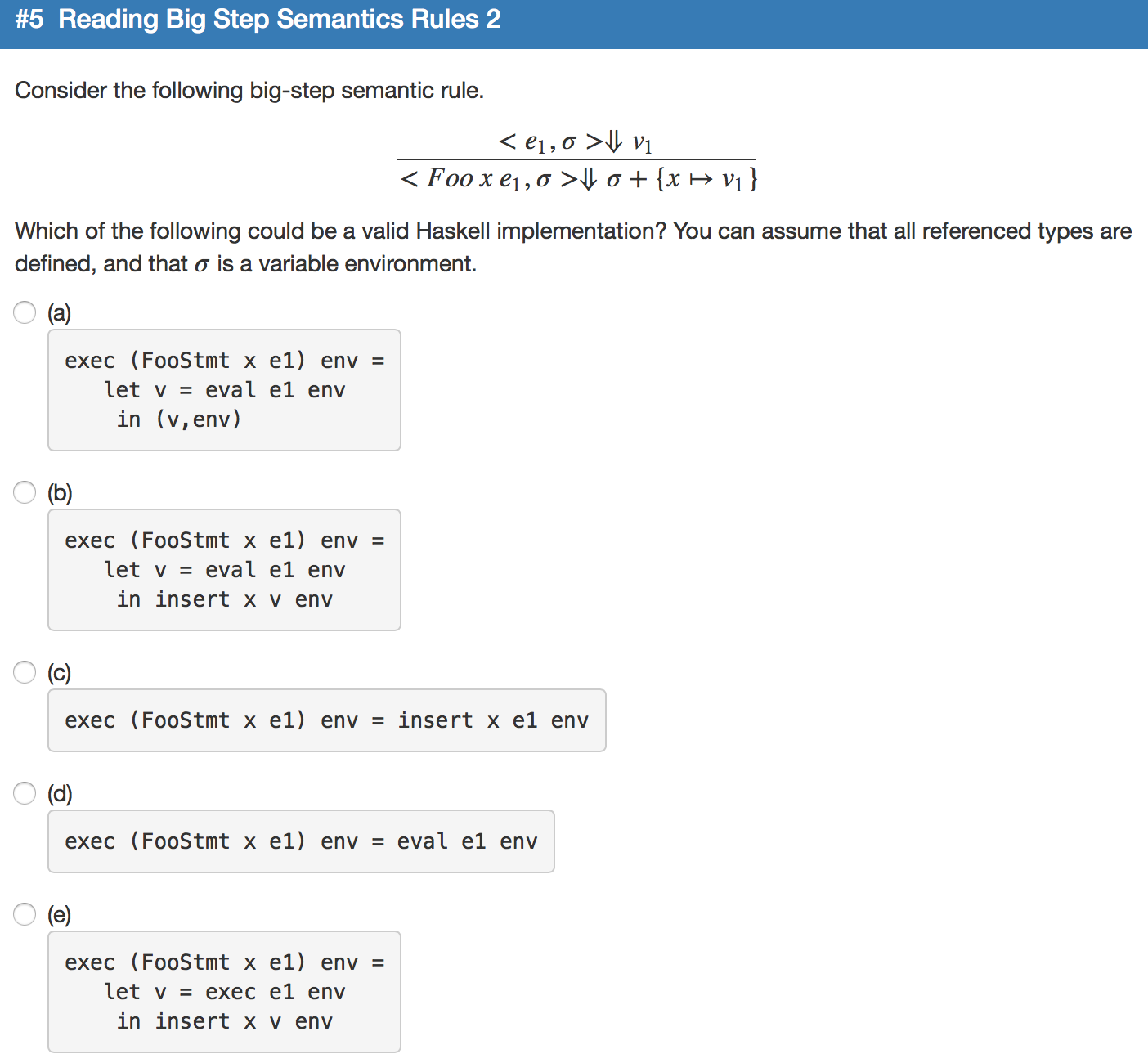 Solved Consider the following big-step semantic rule. nu_1 | Chegg.com