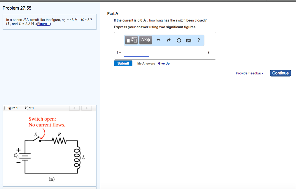 Solved Problem 27.55 Part A In a series RL circuit like the | Chegg.com