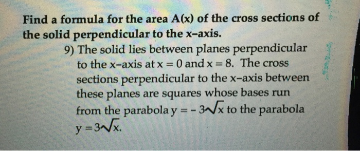 Solved Find the formula for the area A(x) of the cross | Chegg.com