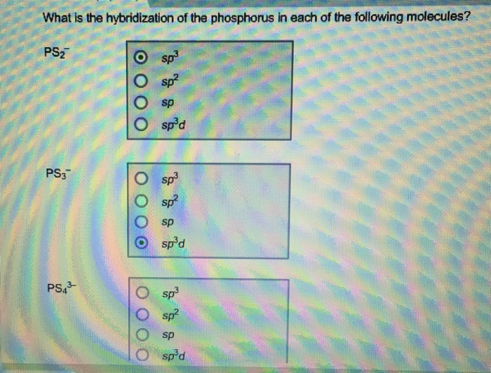 Solved What is the hybridization of the phosphorus n each of | Chegg.com