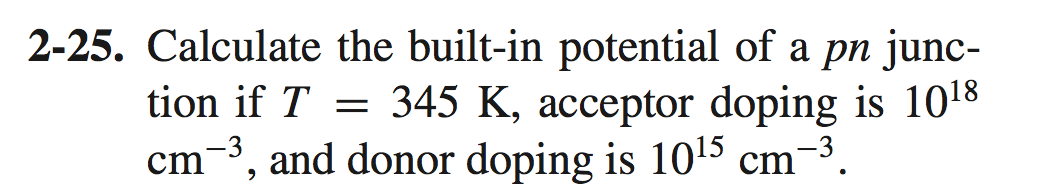Solved Calculate the built-in potential of a pn junction if | Chegg.com