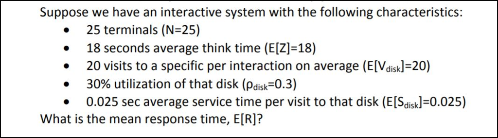 Solved Suppose we have an interactive system with the | Chegg.com