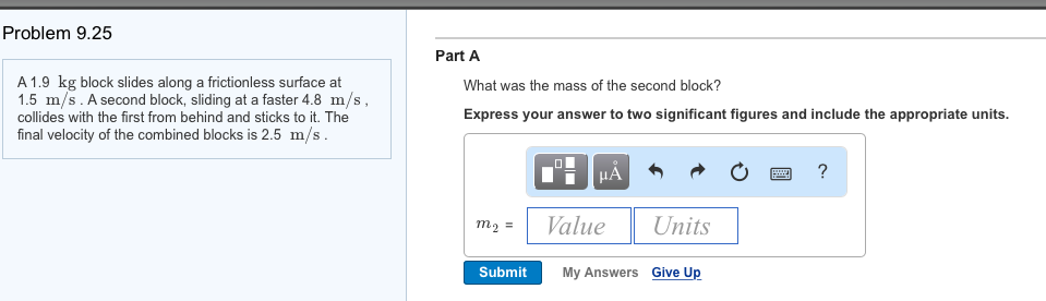Solved Problem 9.25 Part A A1.9 kg block slides along a | Chegg.com