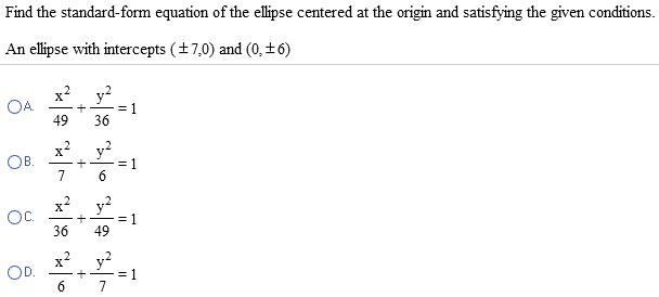 Solved Find the standard-form equation of the ellipse | Chegg.com