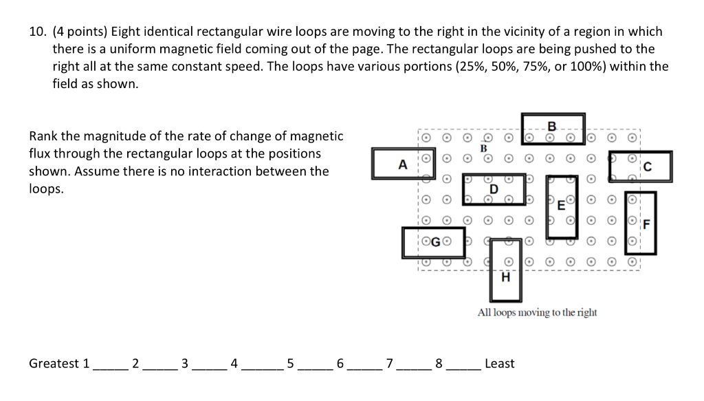 Solved Eight identical rectangular wire loops are moving to | Chegg.com
