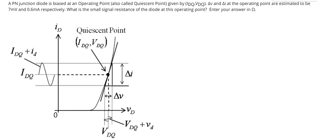 Solved A PN unction diode is biased at an Operating Point | Chegg.com