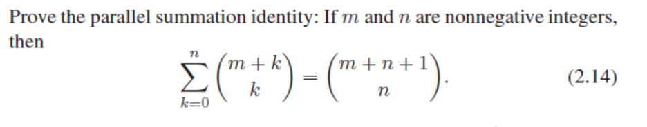 Solved Prove the parallel summation identity: If m and n are | Chegg.com