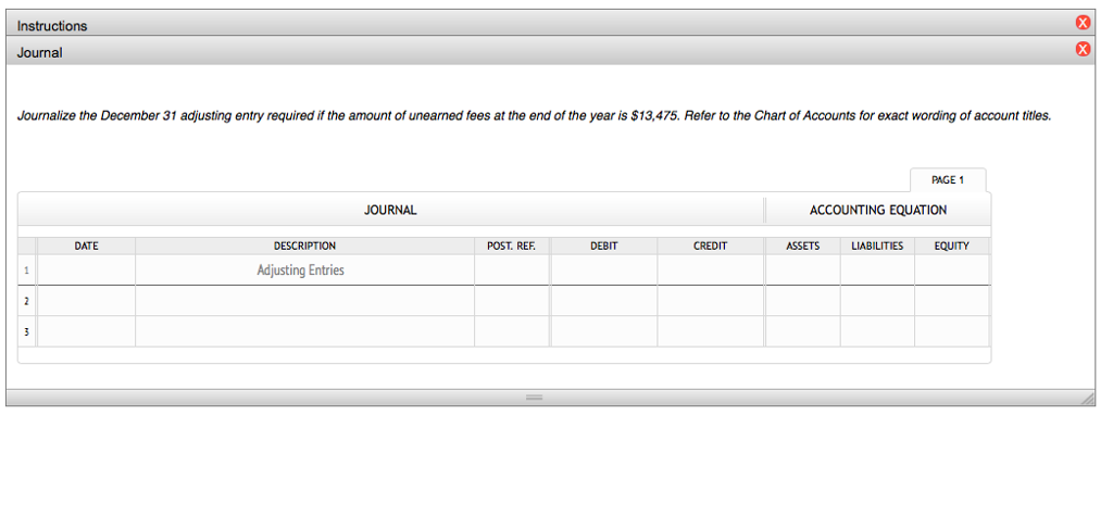 Solved Instructions The balance in the unearned fees | Chegg.com