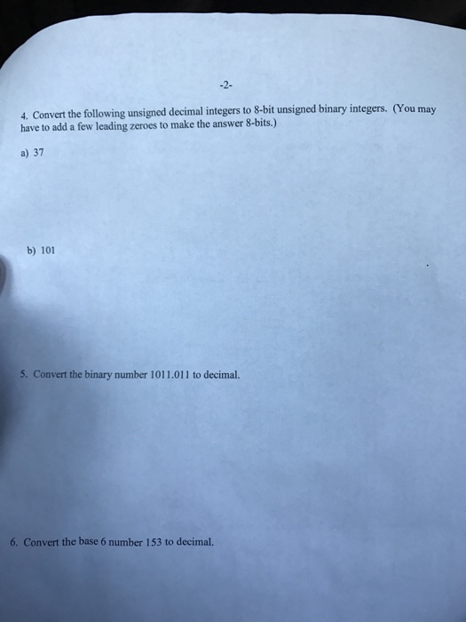 Solved Convert the following unsigned decimal integers to | Chegg.com Solved Convert the following unsigned decimal integers to | Chegg.com