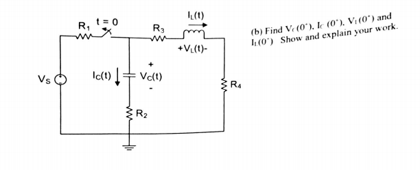 Solved Where R1= 1?, R2= 2?, R3= 3?, R4= 4?, C= 1.25 mF, L= | Chegg.com