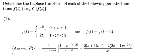 Solved Determine the Laplace transform of each of the | Chegg.com