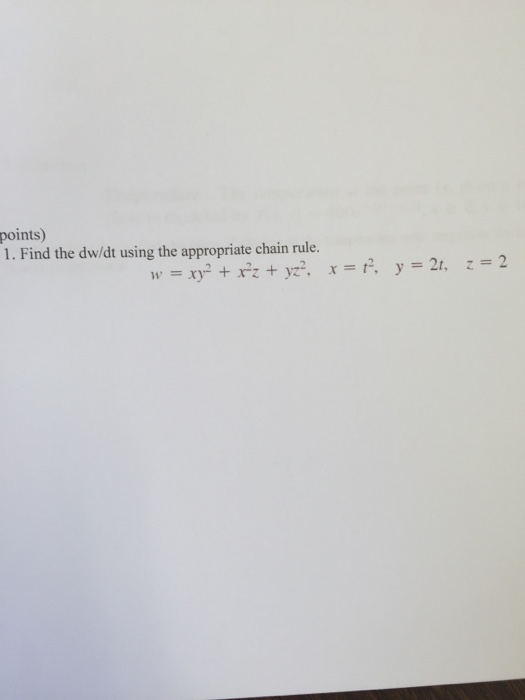 Solved Find the dw/dt using the appropriate chain rule. W = | Chegg.com