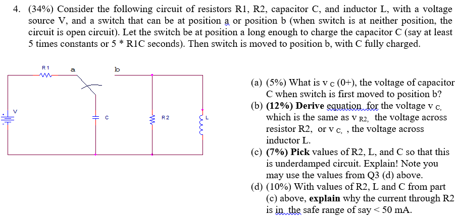 Solved Consider the following circuit of resistors R1, R2, | Chegg.com