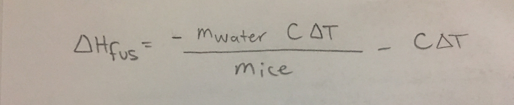 Solved Use the data and equation to show how to calculate | Chegg.com