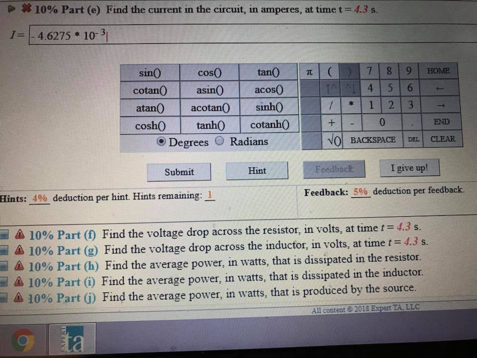 Solved (6%) Problem 14. A 1.4 k? resistor and 30 mH inductor | Chegg.com