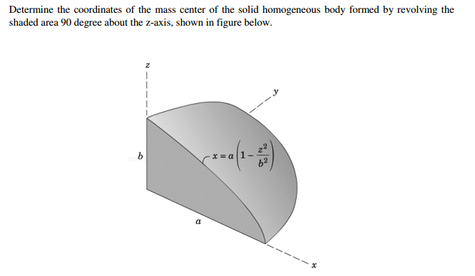 Solved Determine the coordinates of the mass center of the | Chegg.com