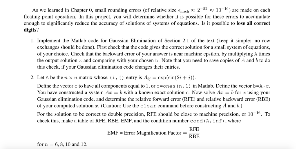 As we learned in Chapter 0, small rounding errors (of | Chegg.com