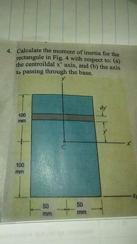 Solved Calculate the moment of inertia for the rectangule in | Chegg.com