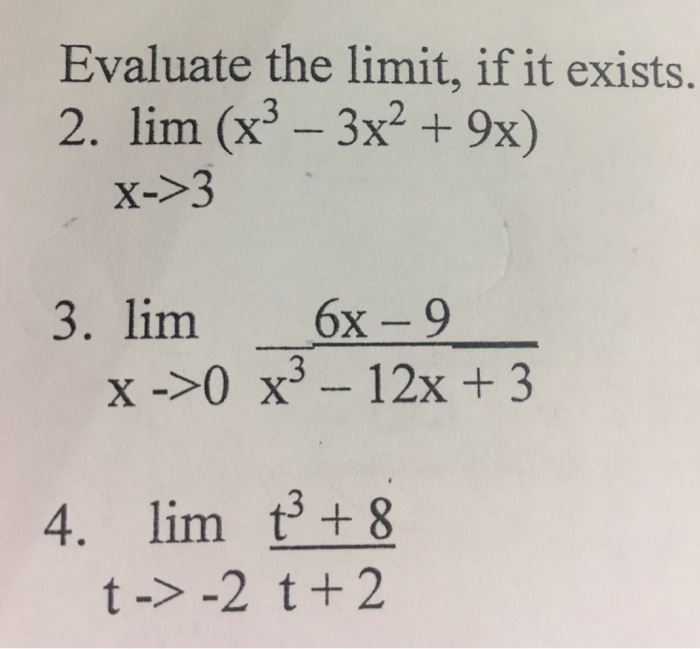 Solved Evaluate the limit, if it exists. lim_x rightarrow | Chegg.com