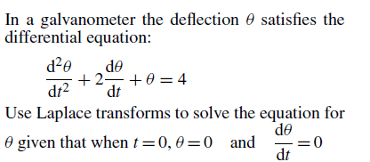 Solved In a galvanometer the deflection θ satisfies the | Chegg.com