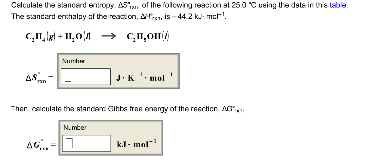 Solved Calculate the standard entropy, delta S degree rxn, | Chegg.com