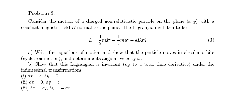 Solved Consider the motion of a charged non-relativistic | Chegg.com