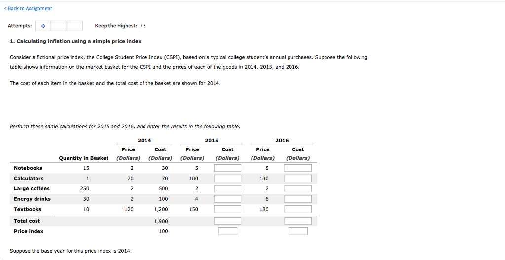 Solved Back to Assignment Attempts: Keep the Highest: 3 1. | Chegg.com