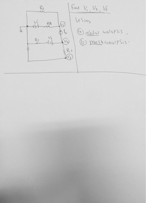 Solved Find V_1, V_2, V_3 using nodal analysis mesh | Chegg.com