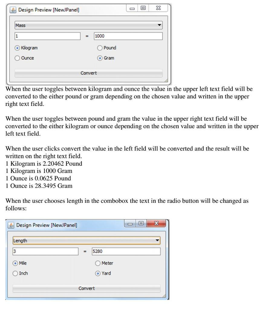 Solved Q2 Design a conversion utility to convert mass and | Chegg.com