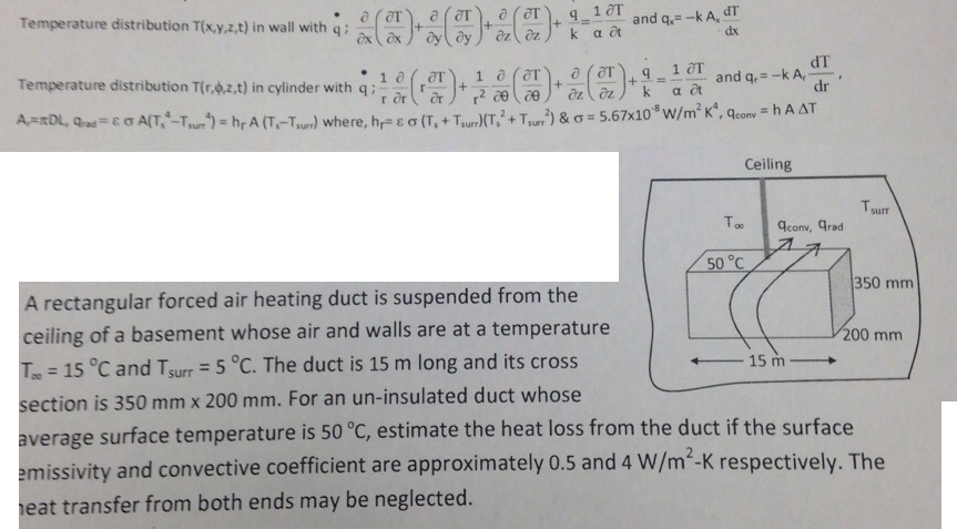 Solved Temperature distribution T(x, y, z, y) in wall with | Chegg.com