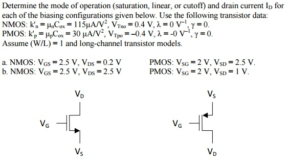 Solved Determine The Mode Of Operation Saturation Linear