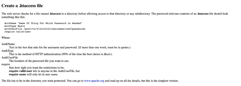 Create a .htaccess file The web server checks for a | Chegg.com